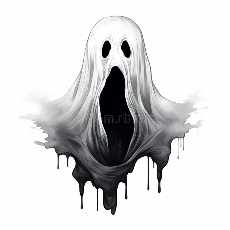 Hand-Drawn Horror Ghosts Classic Elegance Stock Illustration ...
