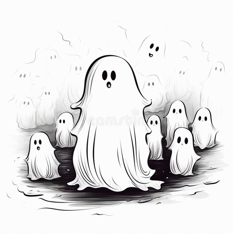 Hand-Drawn Horror Hauntings Classic Elegance Stock Illustration ...
