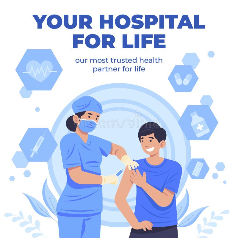 Hand Drawn Hospital Post Vector Illustration Stock Vector ...