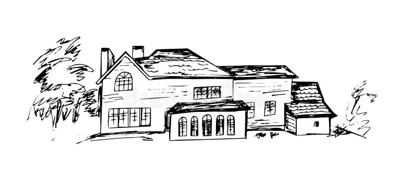 Hand drawn house stock vector. Illustration of house - 67514974