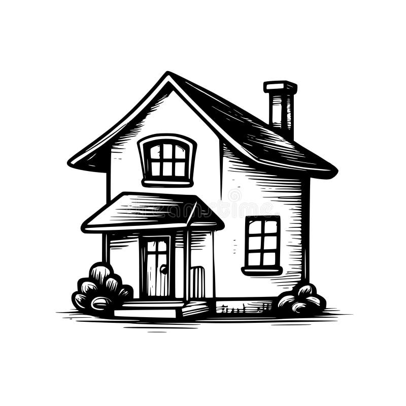 Hand Drawn House Sketch Illustration Stock Illustration - Illustration ...