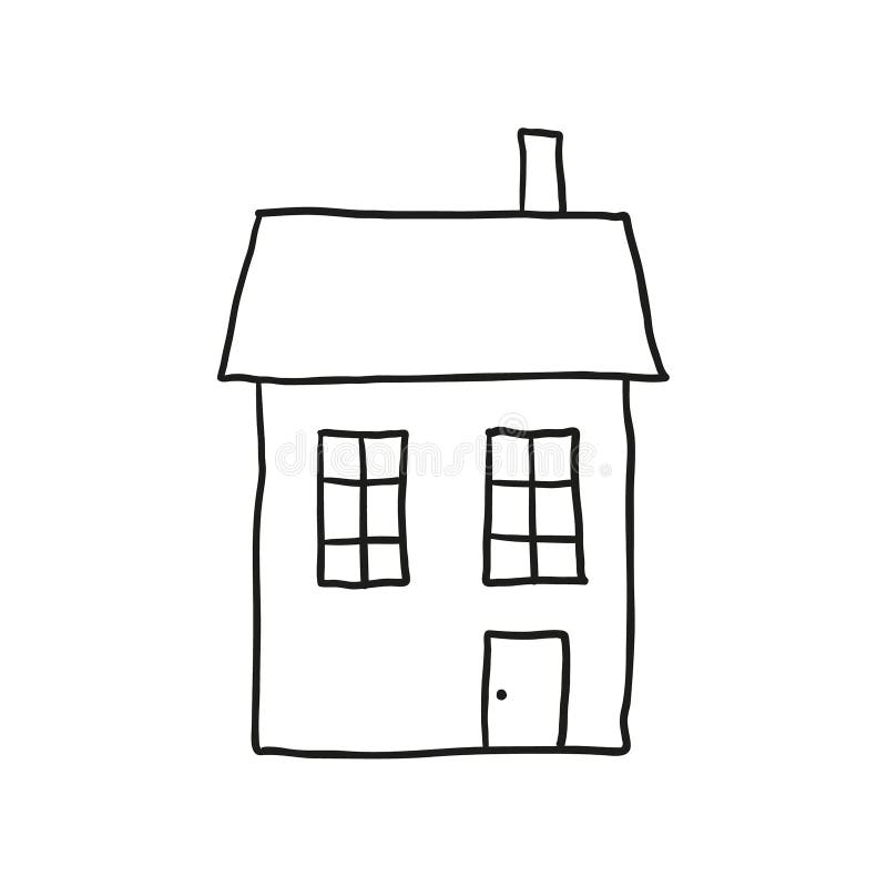 Hand drawn house. stock vector. Illustration of line - 185659348