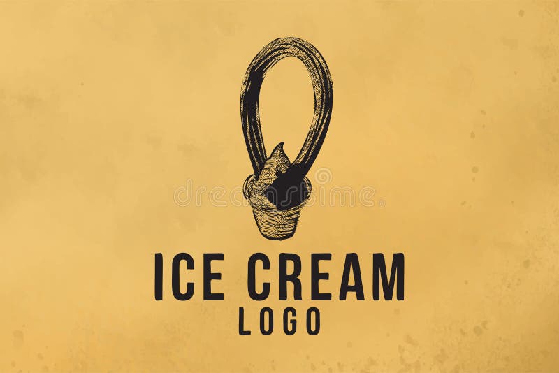 Hand Drawn Ice Cream Logo Designs Inspiration Stock Vector ...