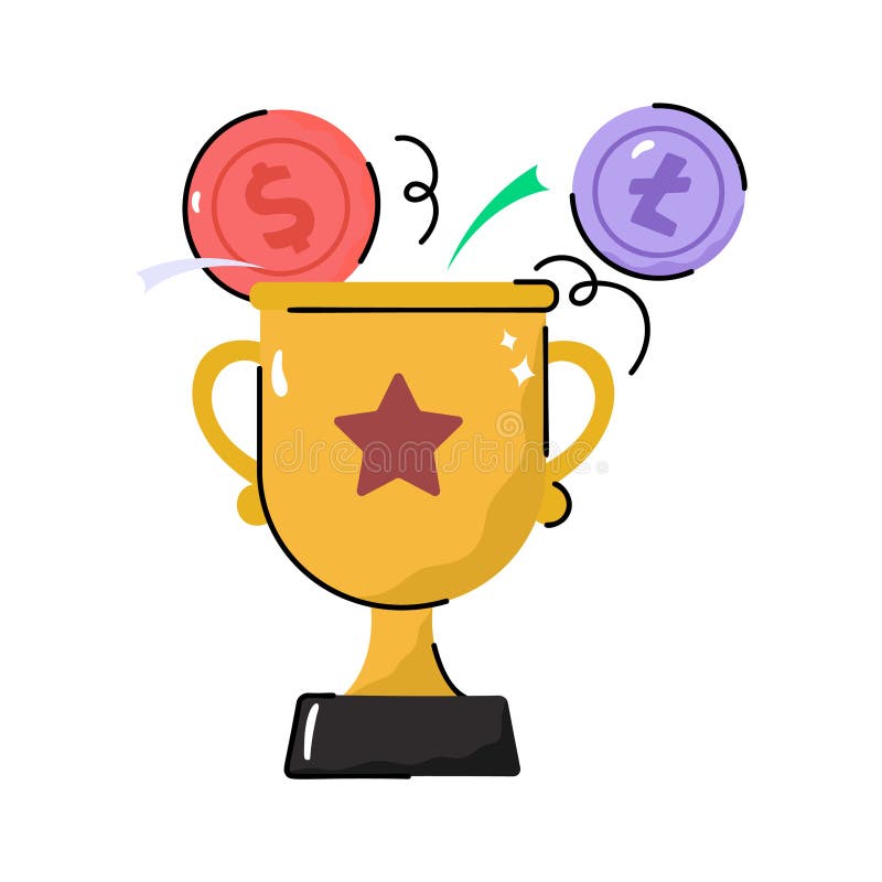 Hand Drawn Icon Depicting Business Success Trophy Stock Vector ...