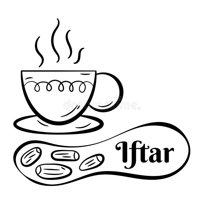Hand Drawn Icon of Iftar stock vector. Illustration of festival - 306732201