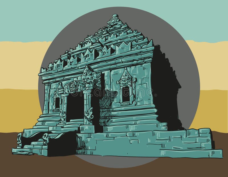 Hand drawn Ijo temple java stock vector. Illustration of drawing ...