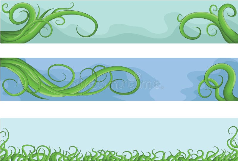 Hand Drawn Illustrated Jumbled Vine Banners Stock Vector - Illustration ...