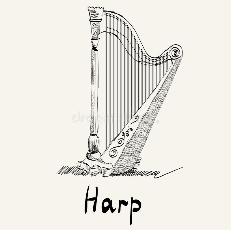 Concert harp stock vector. Illustration of isolated - 293784335