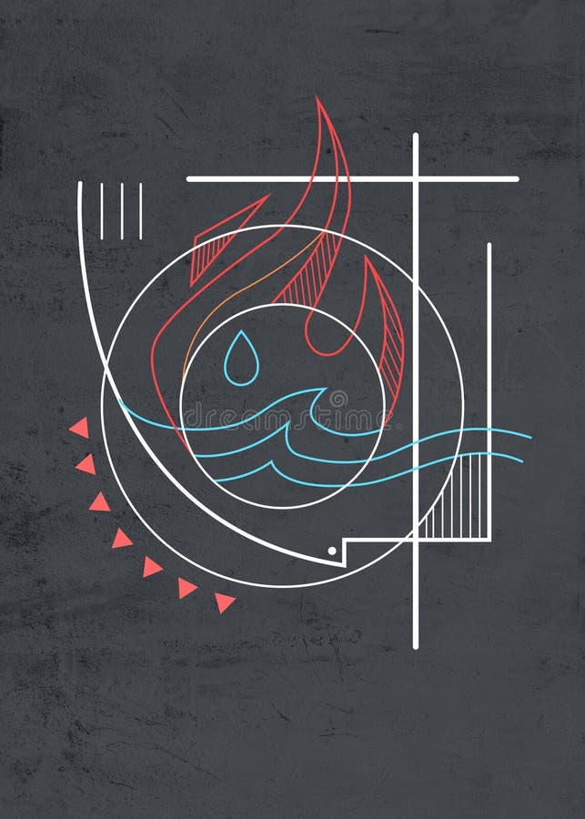 Baptism Symbol Sacraments of Catholic Church Eucharist Stock Vector ...