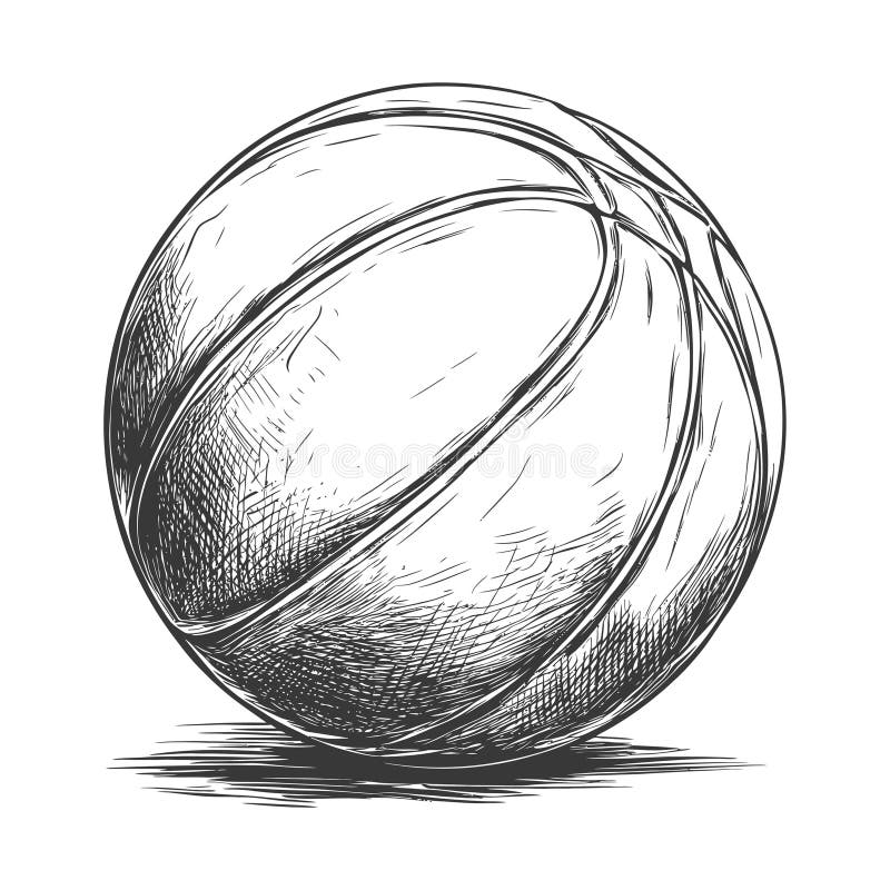 Hand-Drawn Sketch of a Basketball, Detailed Illustration Stock Vector ...