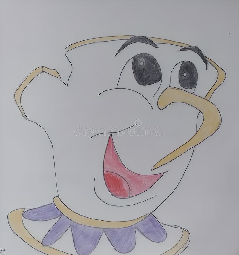Hand-Drawn Illustration of Chip from Beauty and the Beast Stock Image ...