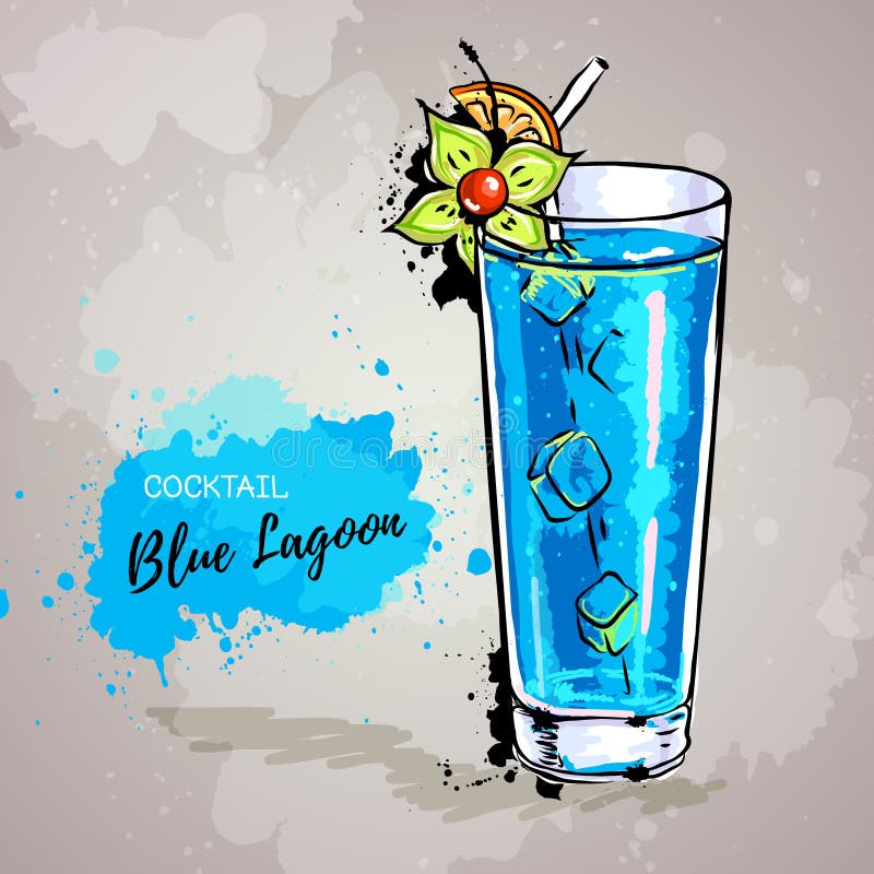 Blue Lagoon Cocktail Stock Vector Illustration Of Arrow 37277964