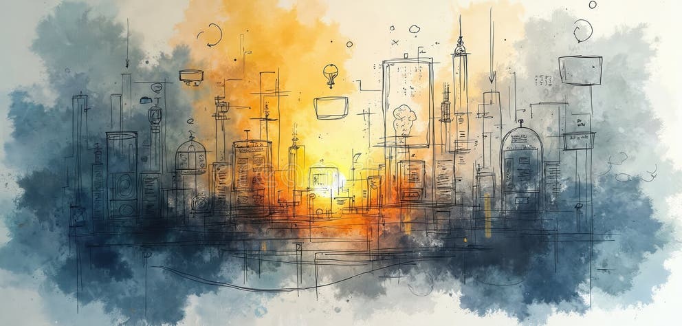 Hand-drawn Illustration Collage Elements Thought Bubbles, Doodles ...