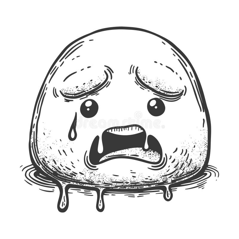 Sad Blob Character, Hand-Drawn Illustration Stock Vector - Illustration ...