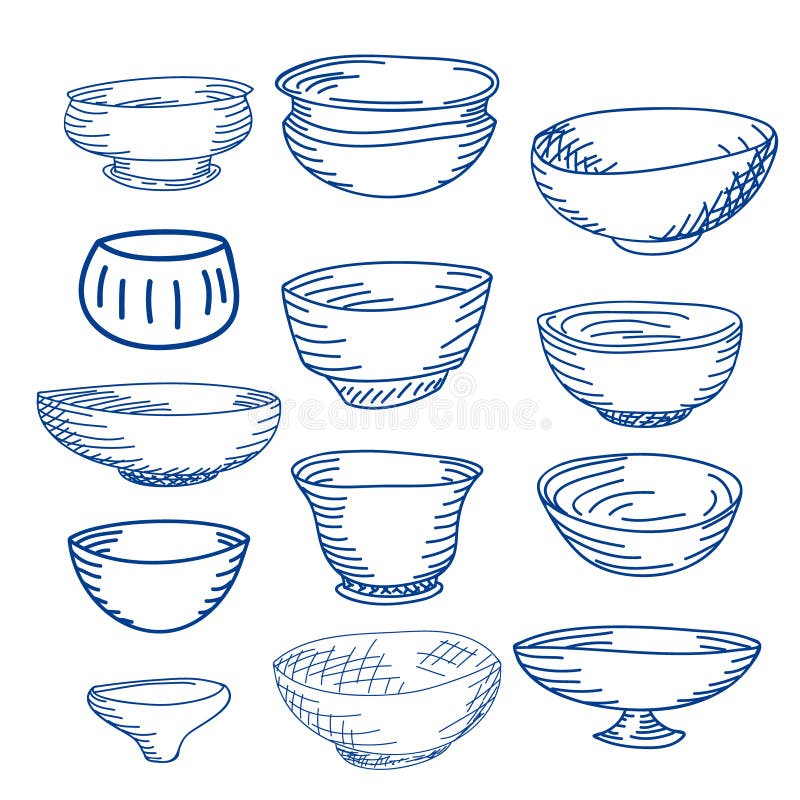 Hand Drawn Illustration of Cups Stock Vector - Illustration of drawing ...