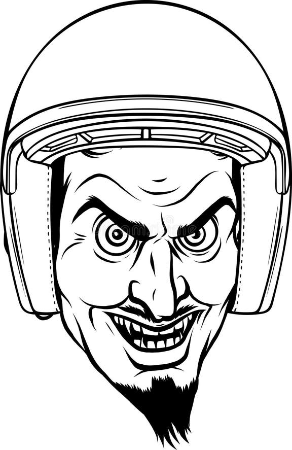 Hand Drawn Vector Illustration of Devil Head Outline Stock Vector ...