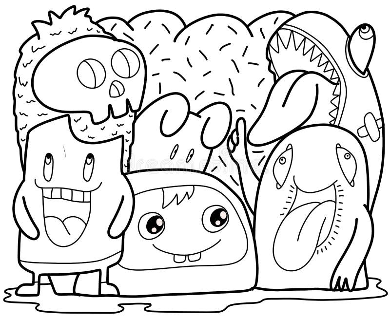 Hand Drawn Illustration, Doodle Monster Stock Illustration ...