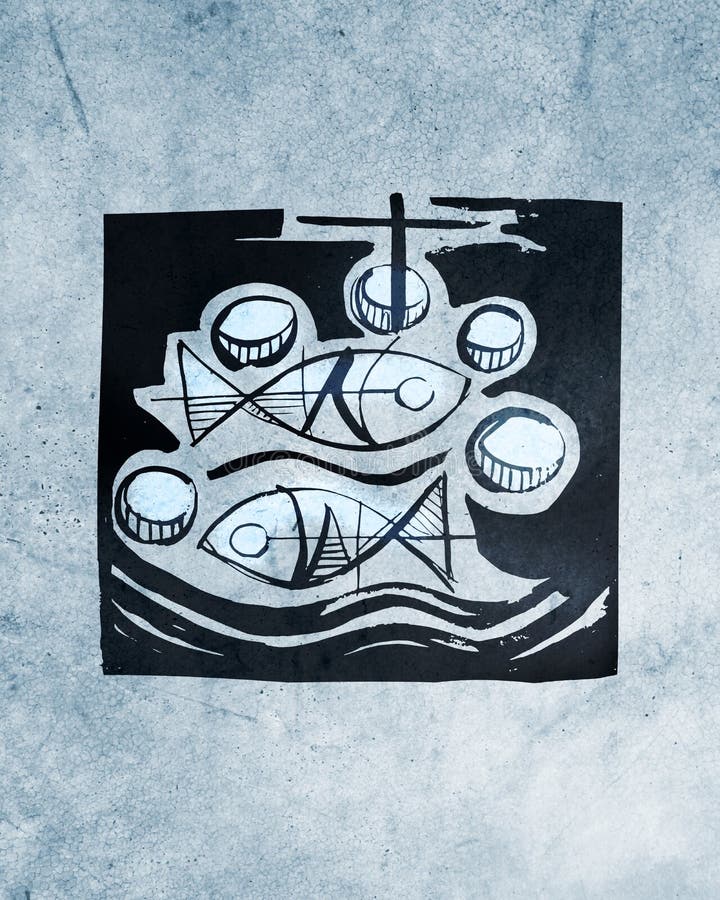 Five Bread and Two Fish Vector Illustration Stock Vector - Illustration ...