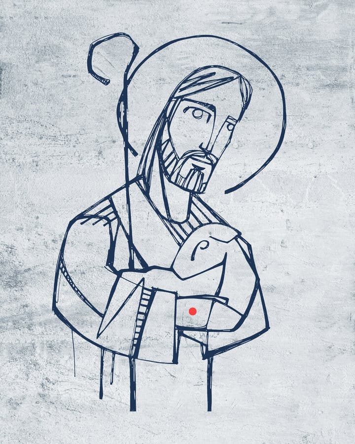 Jesus Good Shepherd Drawing Stock Illustrations – 144 Jesus Good ...
