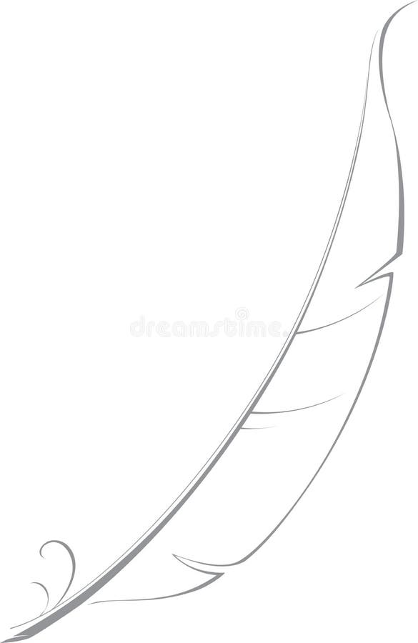 Hand Drawn Illustration of Feather for Writing Stock Vector ...