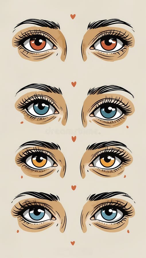 Eye Illustrations Displaying a Diverse Collection of Eye Colors and ...