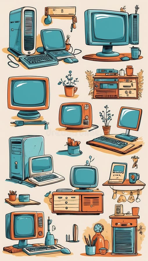 Vintage Laptops Stock Illustrations – 321 Vintage Laptops Stock ...