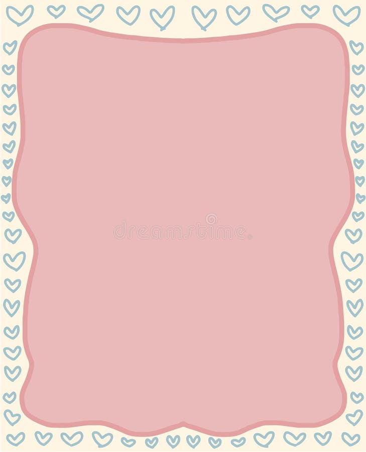 A Hand-drawn Illustration Featuring a Wavy, Rectangular Pink Frame ...