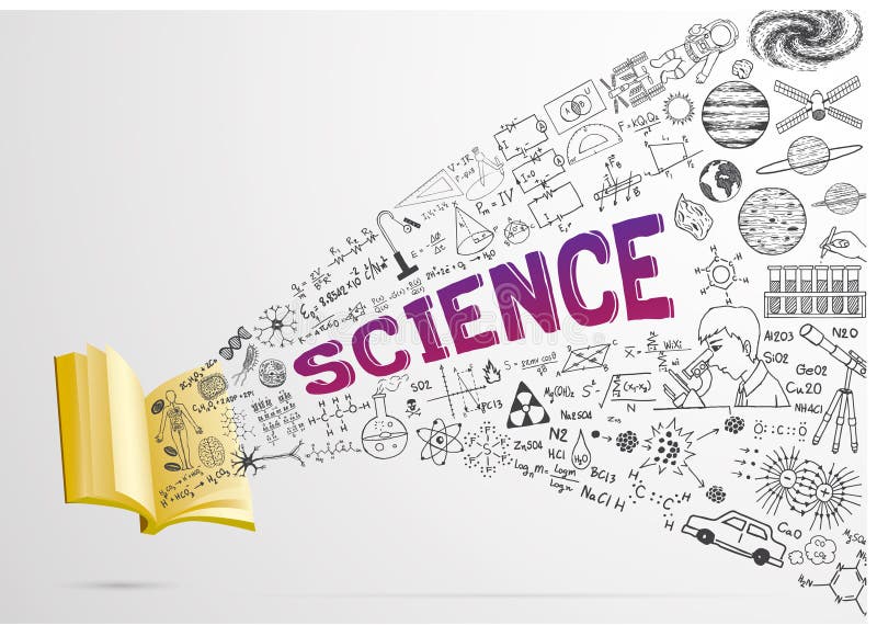 Hand Drawn Illustration and Formulas about Science Flowing Out from ...