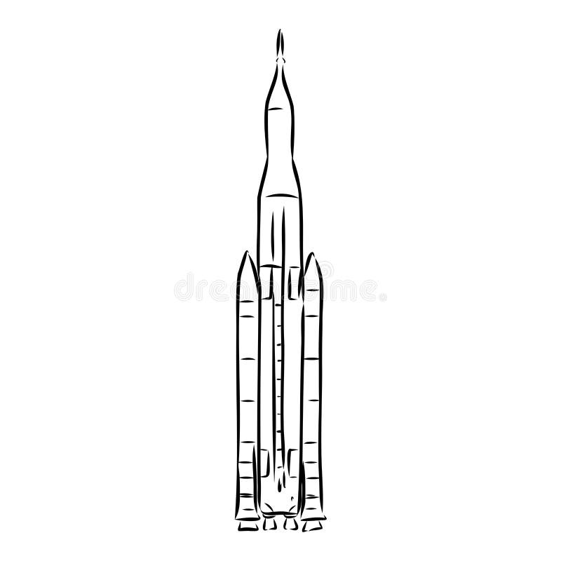 Hand Drawn Illustration of a Geometric Space Shuttle. Design in Dot Art ...