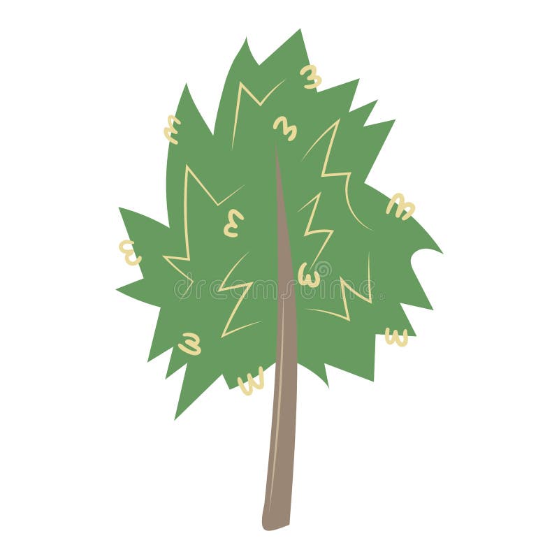 Hand Drawn Illustration of a Green Isolated Tree. Element for ...