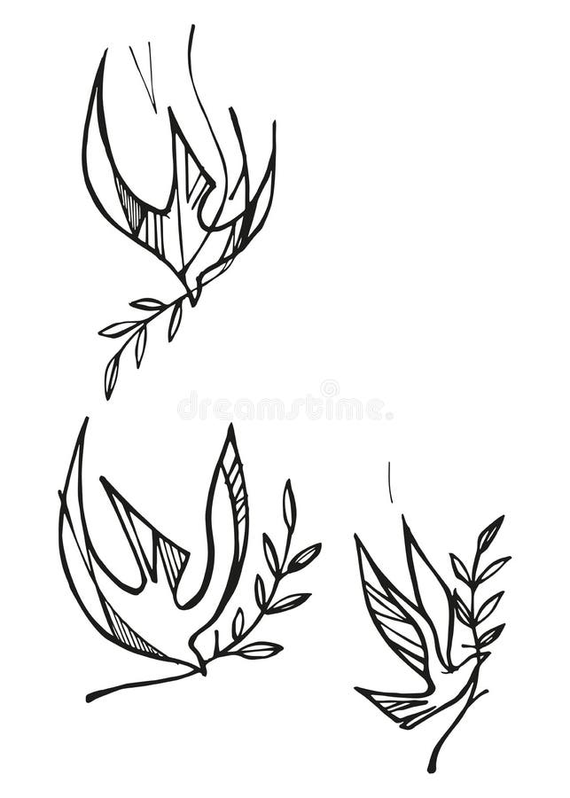 Hand Drawn Illustration of Holy Spirit Stock Vector - Illustration of ...
