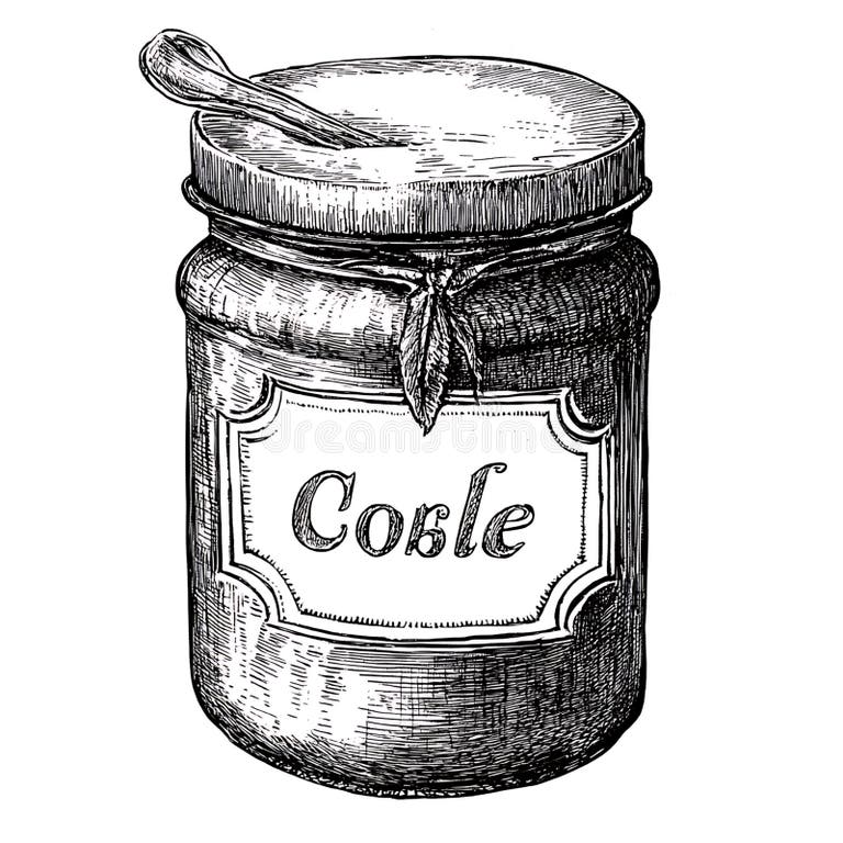 Hand-drawn Illustration of a Jar of Cosle Stock Illustration ...