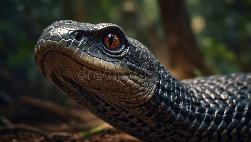 Hand Drawn Illustration of King Cobra Traditional Art. Stock ...