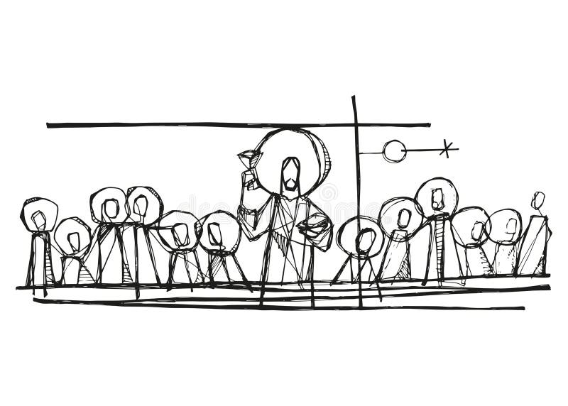 Hand Drawn Illustration of the Last Dinner Stock Vector - Illustration ...