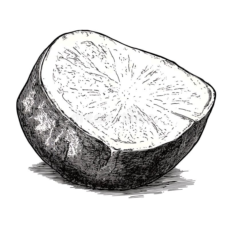 Hand-drawn Illustration of a Lime Wedge Ink Sketch Stock Illustration ...