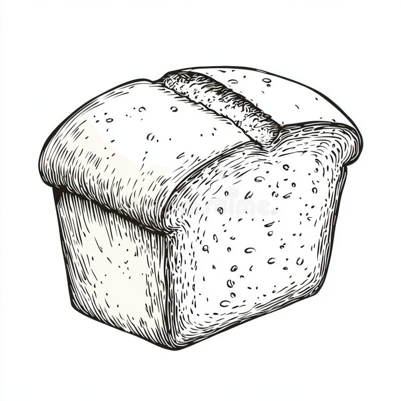 Hand-drawn Illustration of a Loaf of Bread with Texture Stock ...