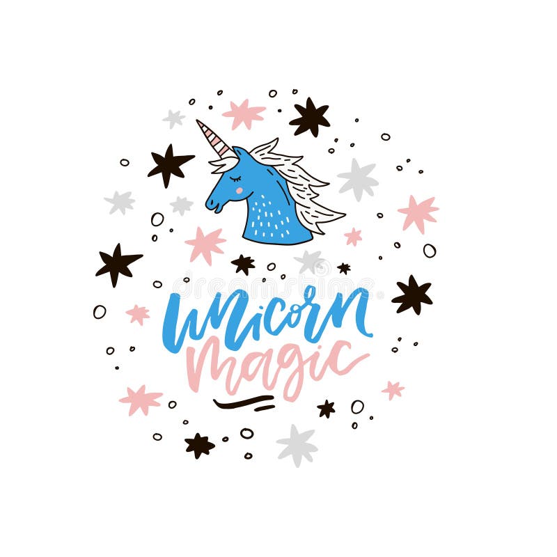 Vector Unicorn Lettering stock illustration. Illustration of unicorn ...