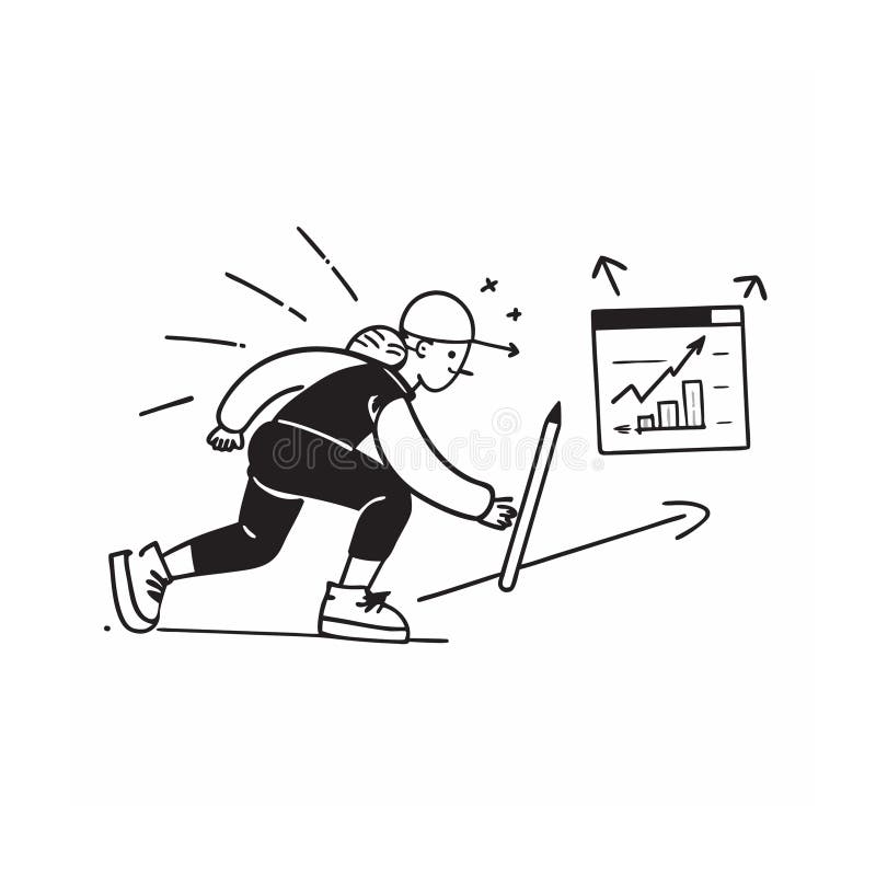 Man Drawing Growth Chart with Pencil, Forward Thinking Stock Image ...