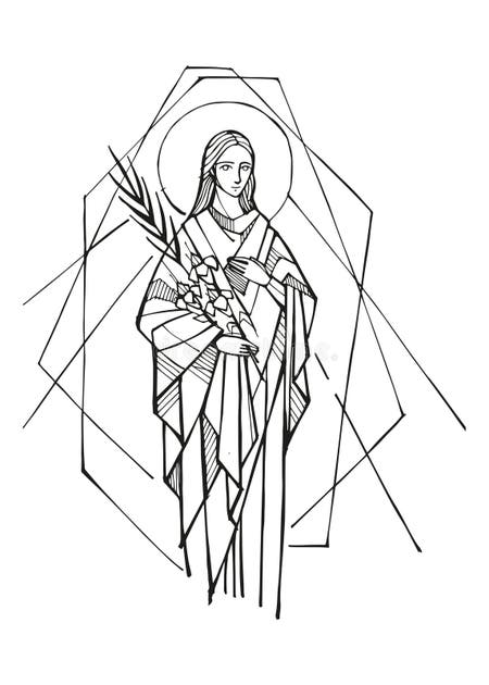 Hand Drawn Illustration of Maria Teresa Goretti Stock Vector ...
