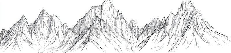 Hand-drawn Illustration of a Mountain Range or Ridge Stock Image ...