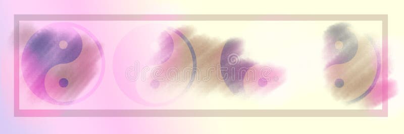 Hand Drawn Illustration with Pastel Colors and Yin Yang Elements Stock ...