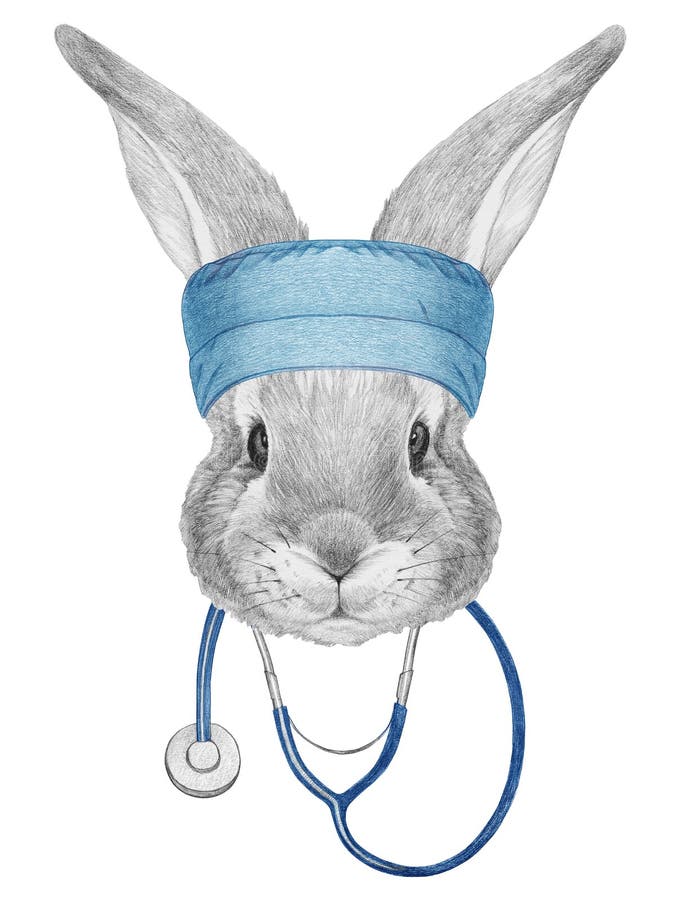 Rabbit the doctor. Cartoon stock vector. Illustration of bunny - 22474997