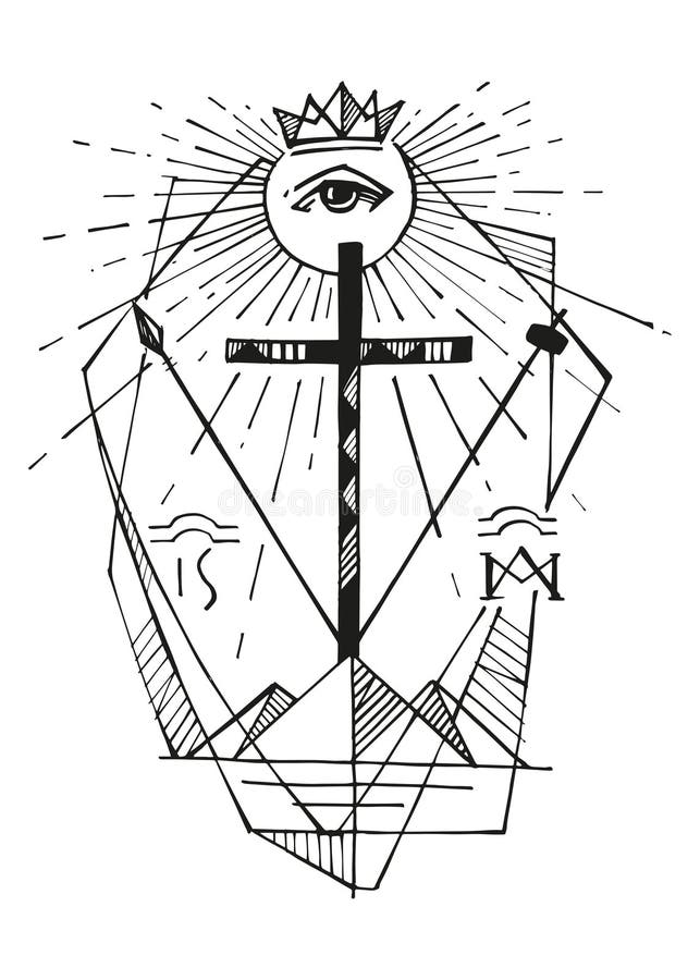 Hand Drawn Illustration of Redemptorist Shield Stock Vector ...