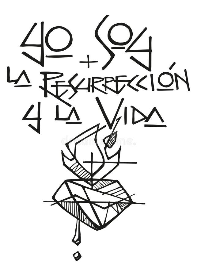 Hand Drawn Illustration of Resurrection and Life Stock Vector ...