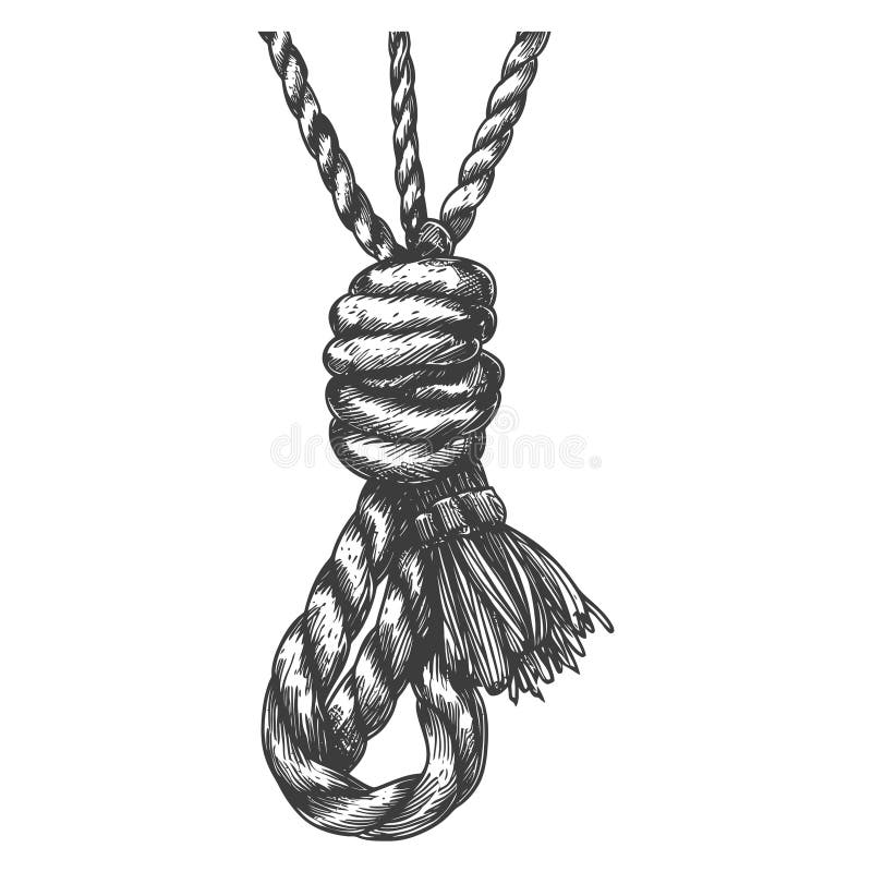 Intricate Rope Knot: Hanging Loop Illustration in Hand-Drawn Style ...