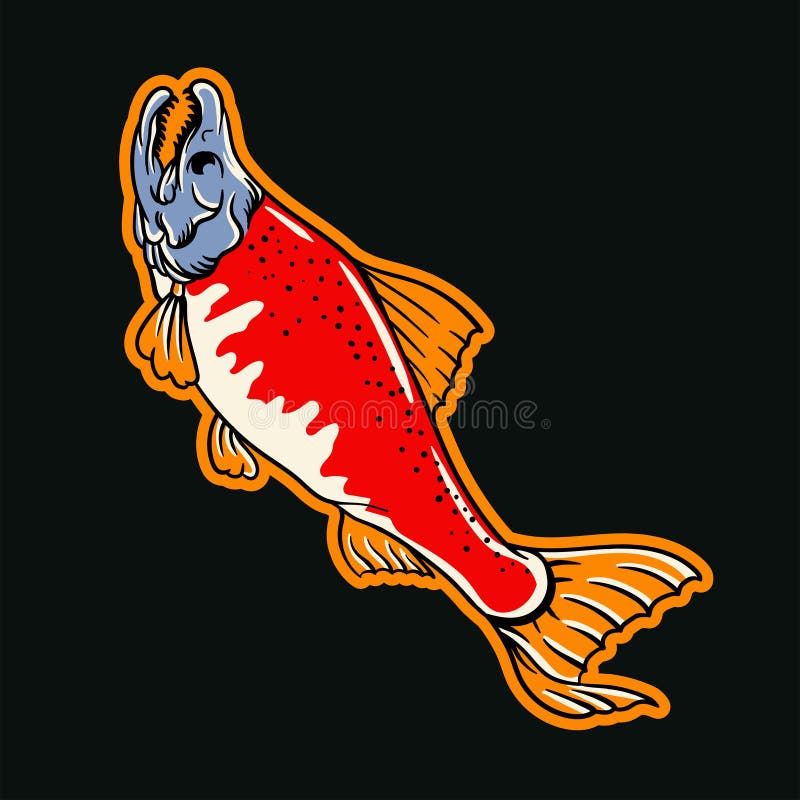 Hand Drawn Illustration of Salmon Fish Vector Design Stock Vector ...