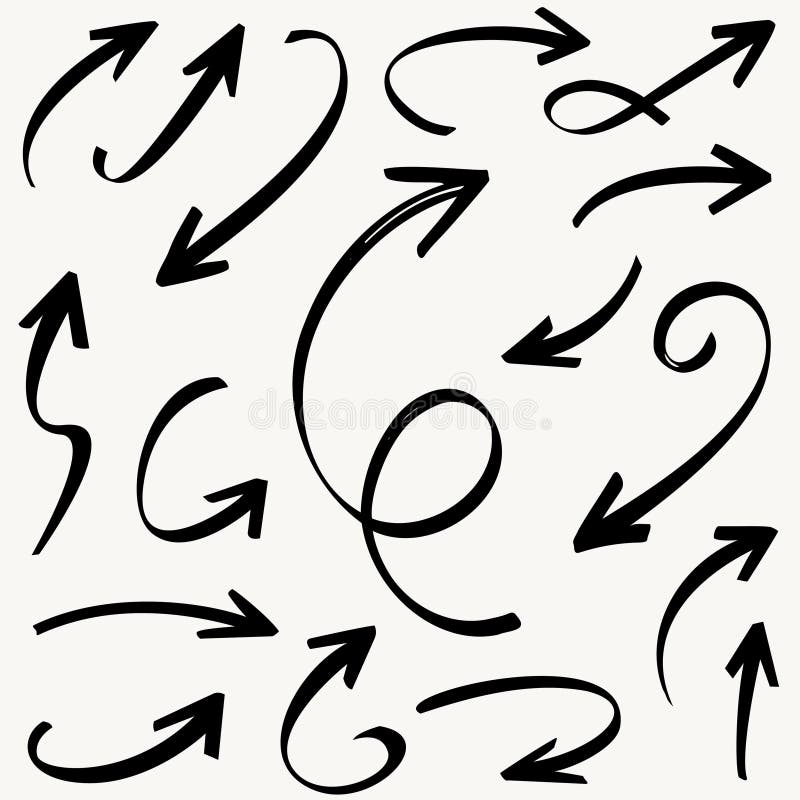 Hand Drawn Illustration of a Set of Arrows for Business Plan and ...