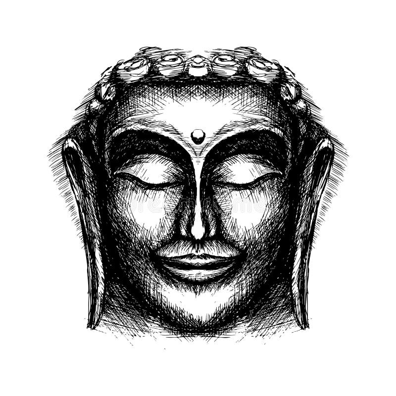 Buddha Head Drawing Pencil