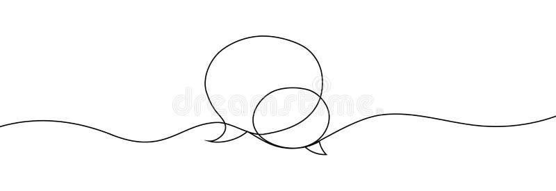 Hand Drawn Illustration of Speech Communication with One Line. Stock ...