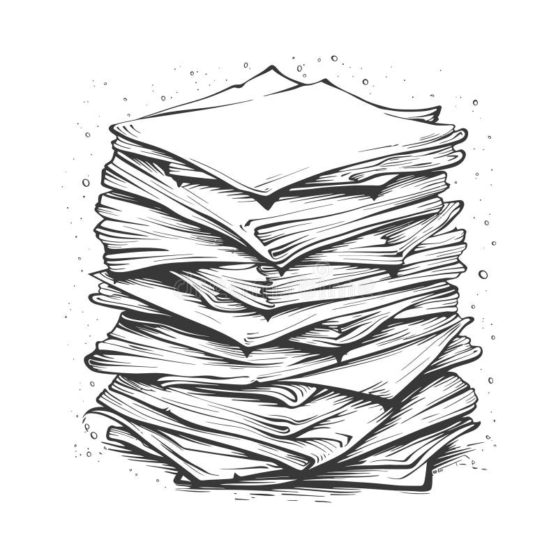 Pile Files Sketch Stock Illustrations – 70 Pile Files Sketch Stock ...